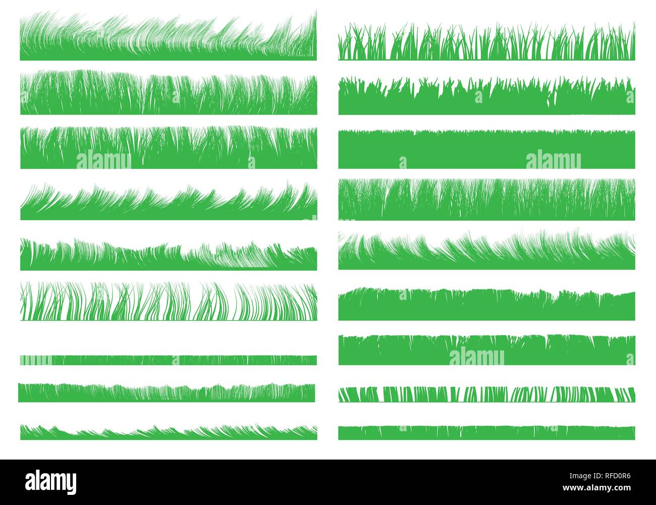 Set with realistic contours of grass. Vector illustration Stock Vector ...