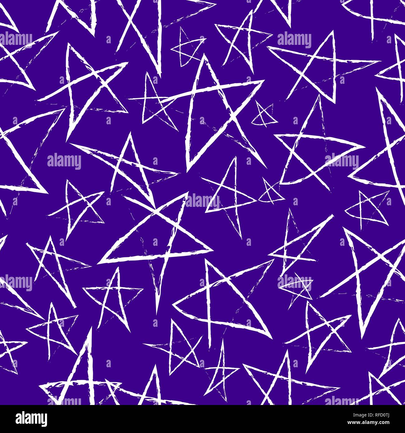 Seamless texture with stars. Hand-drawn stars. Vector illustration ...