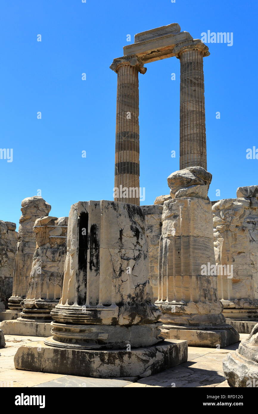 The ancient city of Didyma, Turkey. Temple of Apollo built by the ...