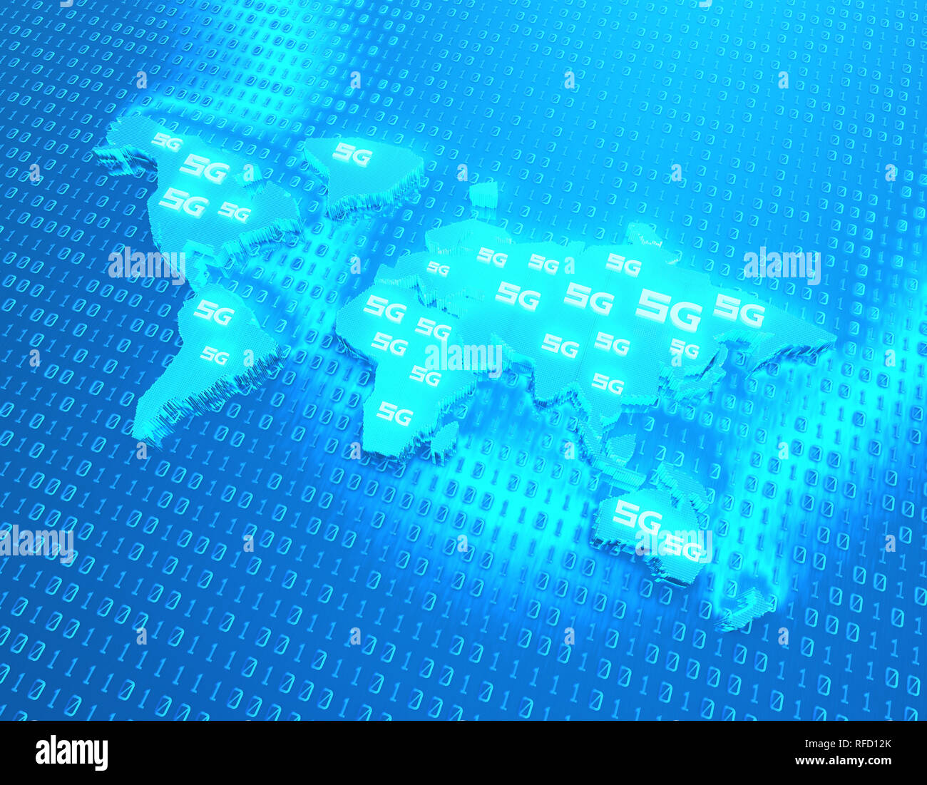 5G network technology, network technology innovation,world map Stock ...