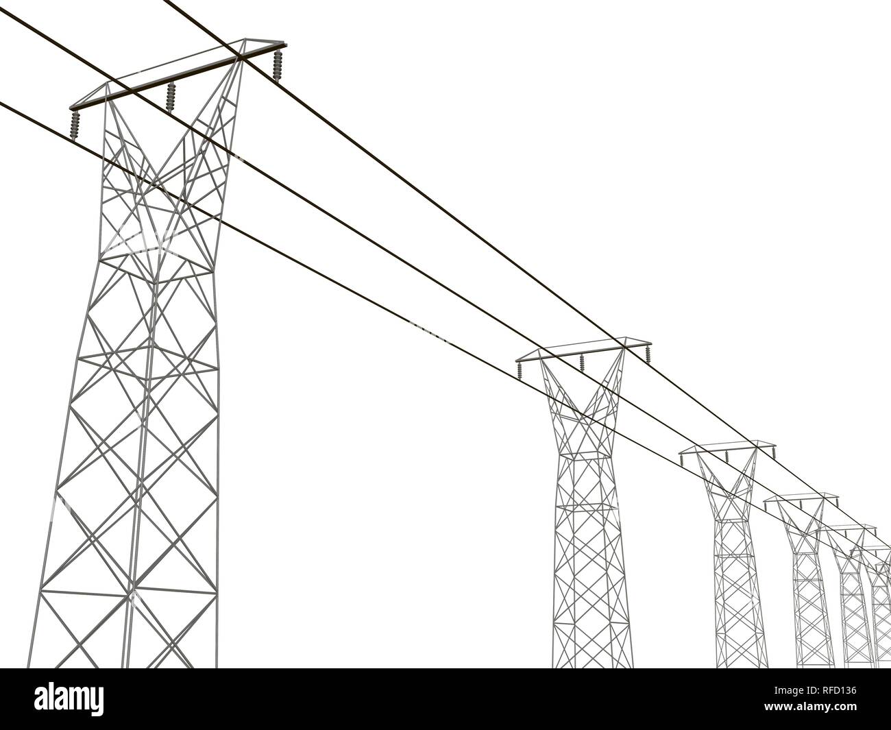Electrical towers with wires. Background with towers for electrical ...