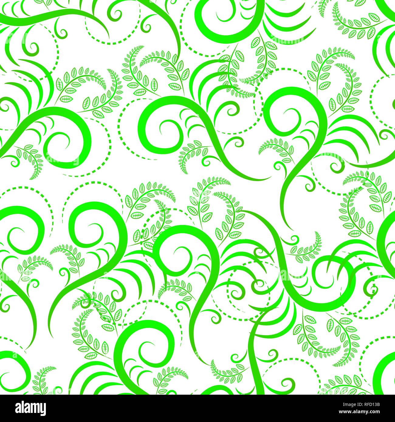 Seamless texture with green vegetation. Pattern with plants. Vector ...