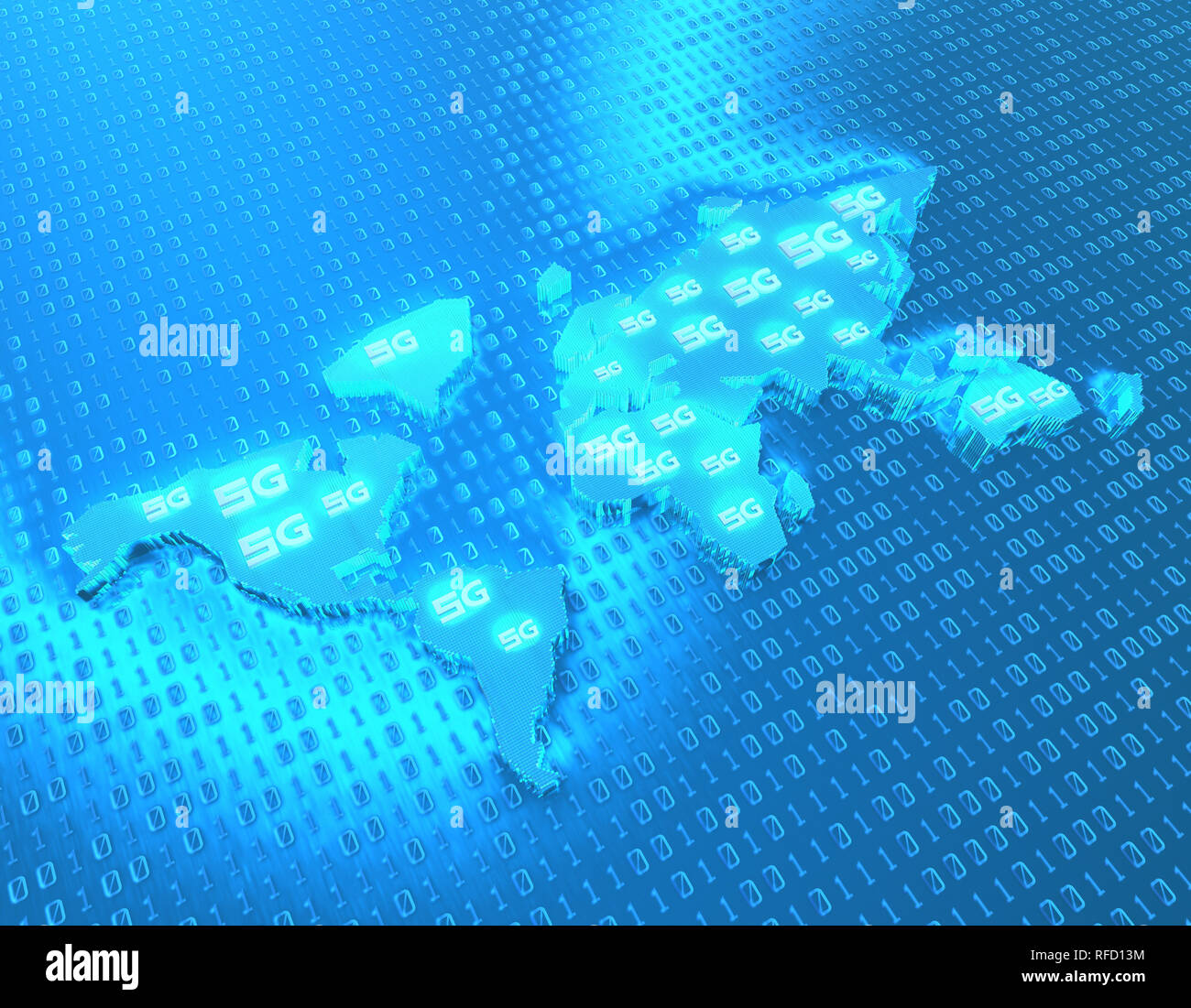 5G network technology, network technology innovation,world map Stock ...