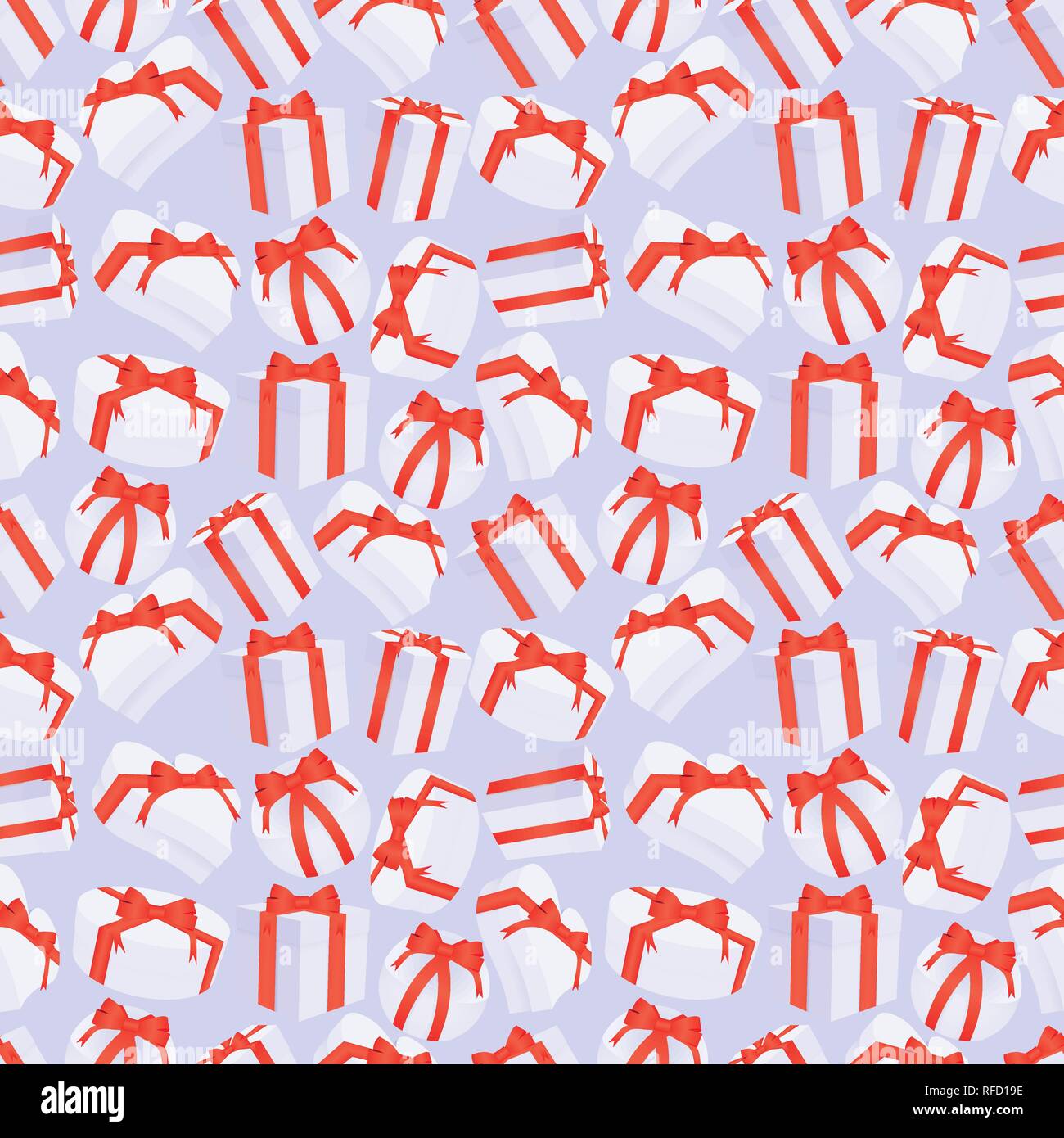 Seamless texture with gift boxes tied with a bow. Gift boxes in the ...