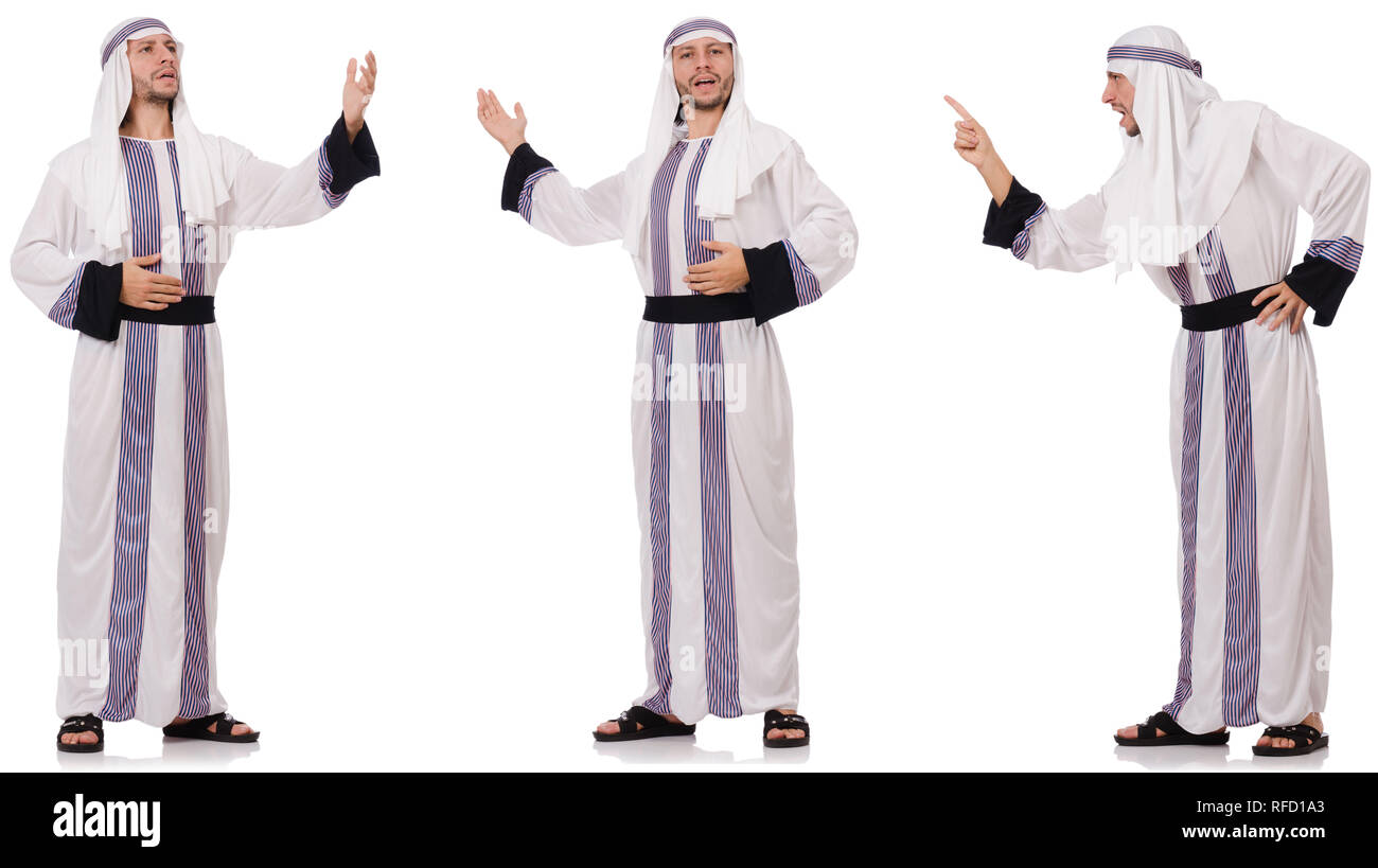 Male arab isolated on white background Stock Photo - Alamy