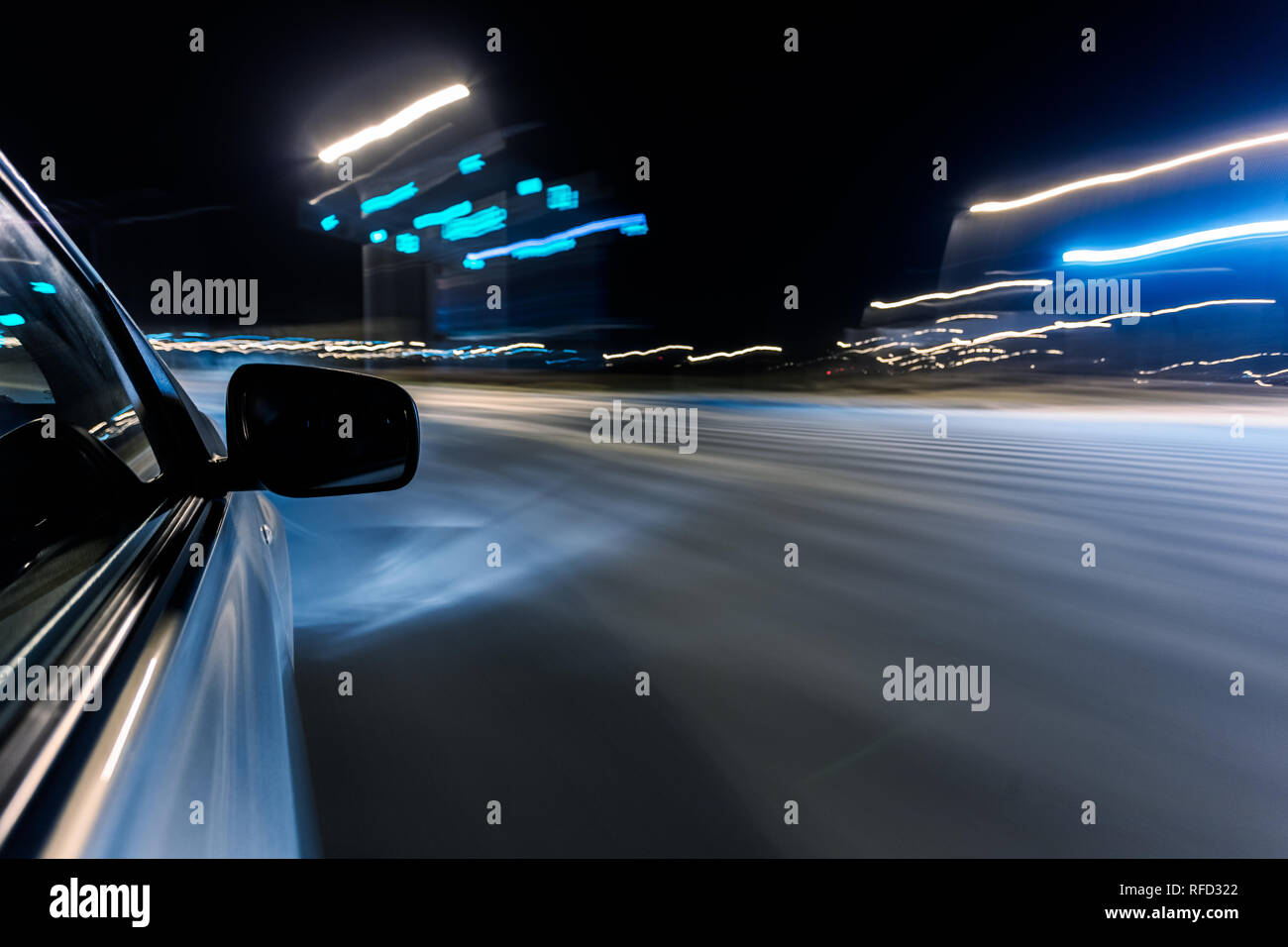 View from Side of high-speed car at night, Motion Blur,China Stock ...
