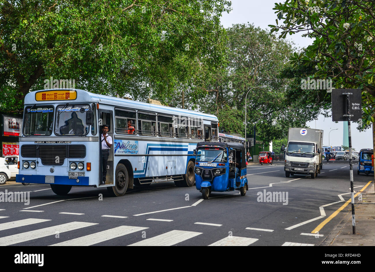 Colombo, Sri Lanka - Dec 12, 2018. Street of Colombo, Sri Lanka ...