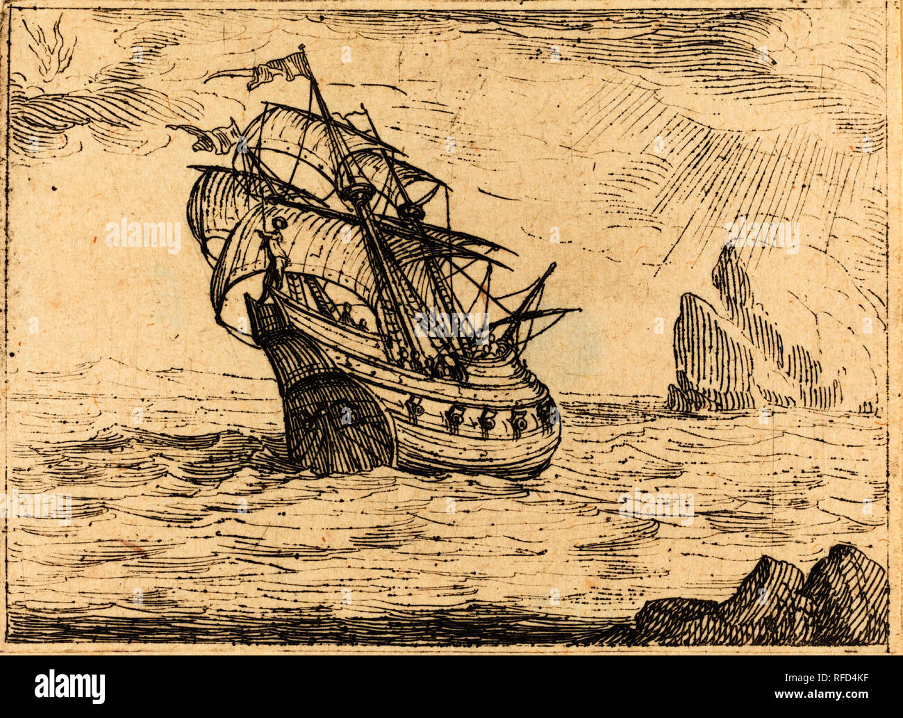 Ship Navigating Near Rocks. Medium: etching. Museum: National Gallery ...