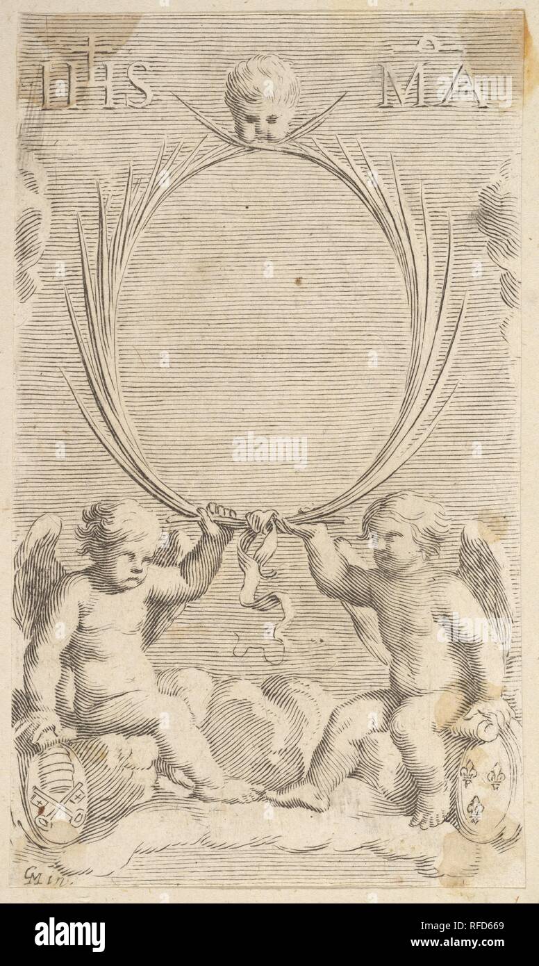 Two Angels Seated on Clouds. Artist: Claude Mellan (French, Abbeville ...