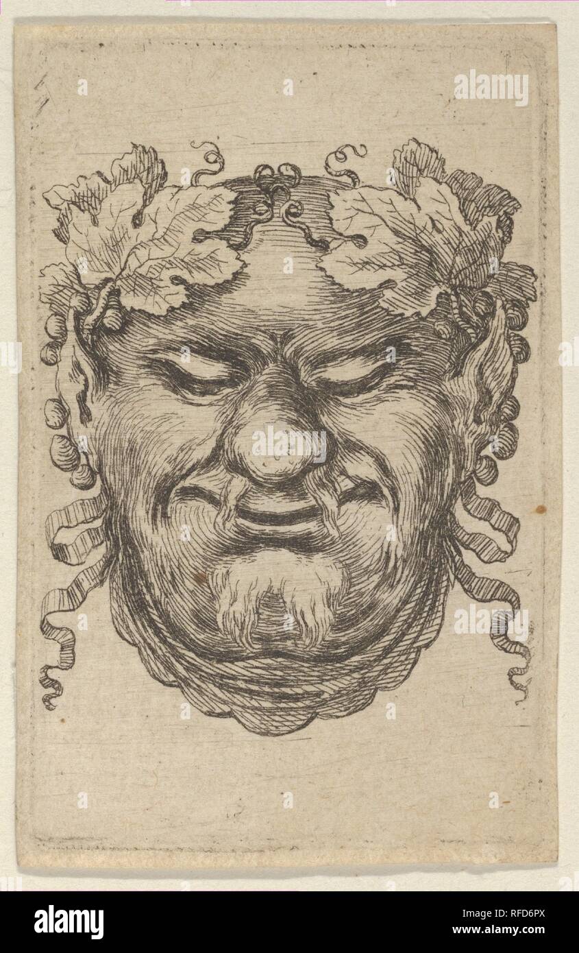 Mask of Bacchus with a Wreath of Grape Leaves and Ribbon, from Divers ...