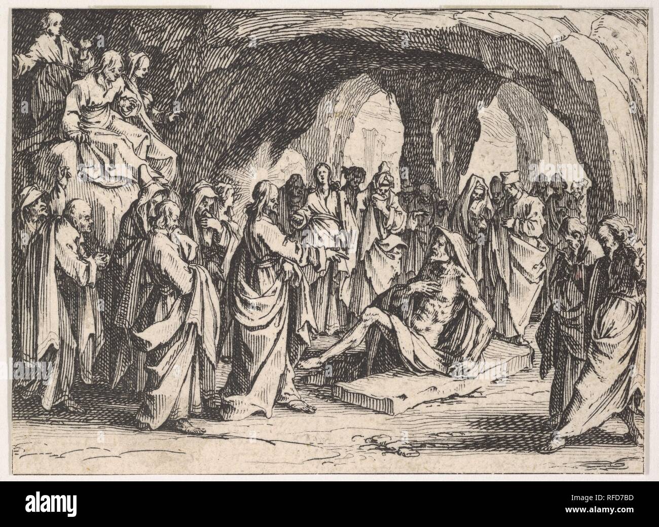 The Resurrection of Lazarus (La Resurrection de Lazare), set in a cave ...
