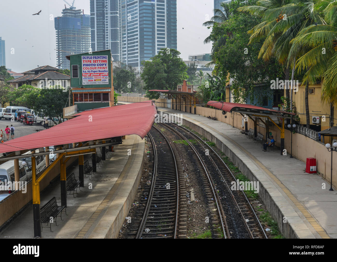 Colombo, Sri Lanka - Dec 12, 2018. Railway station in Colombo, Sri ...