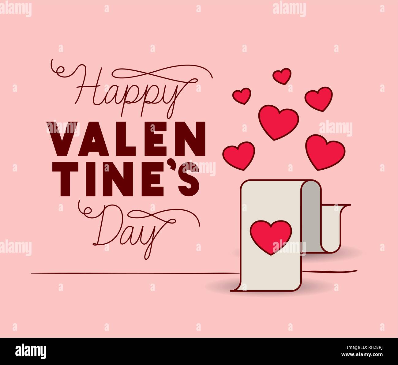 happy valentines day card with love receipt Stock Vector Image & Art ...