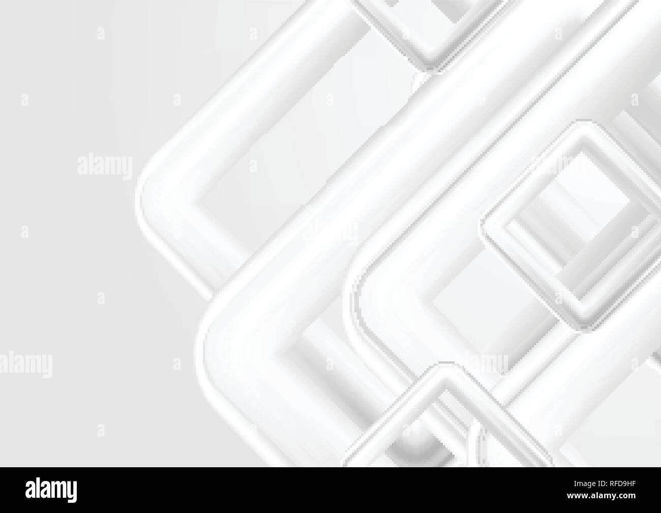 Grey and white geometric tech abstract background with squares. Vector ...