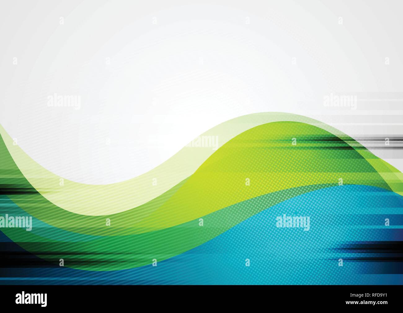 Green and blue abstract grunge wavy background. Vector design Stock ...