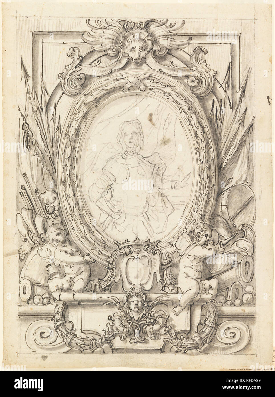 Design for a Panel with Portrait of a Nobleman. Date/Period: Ca. 1750 ...