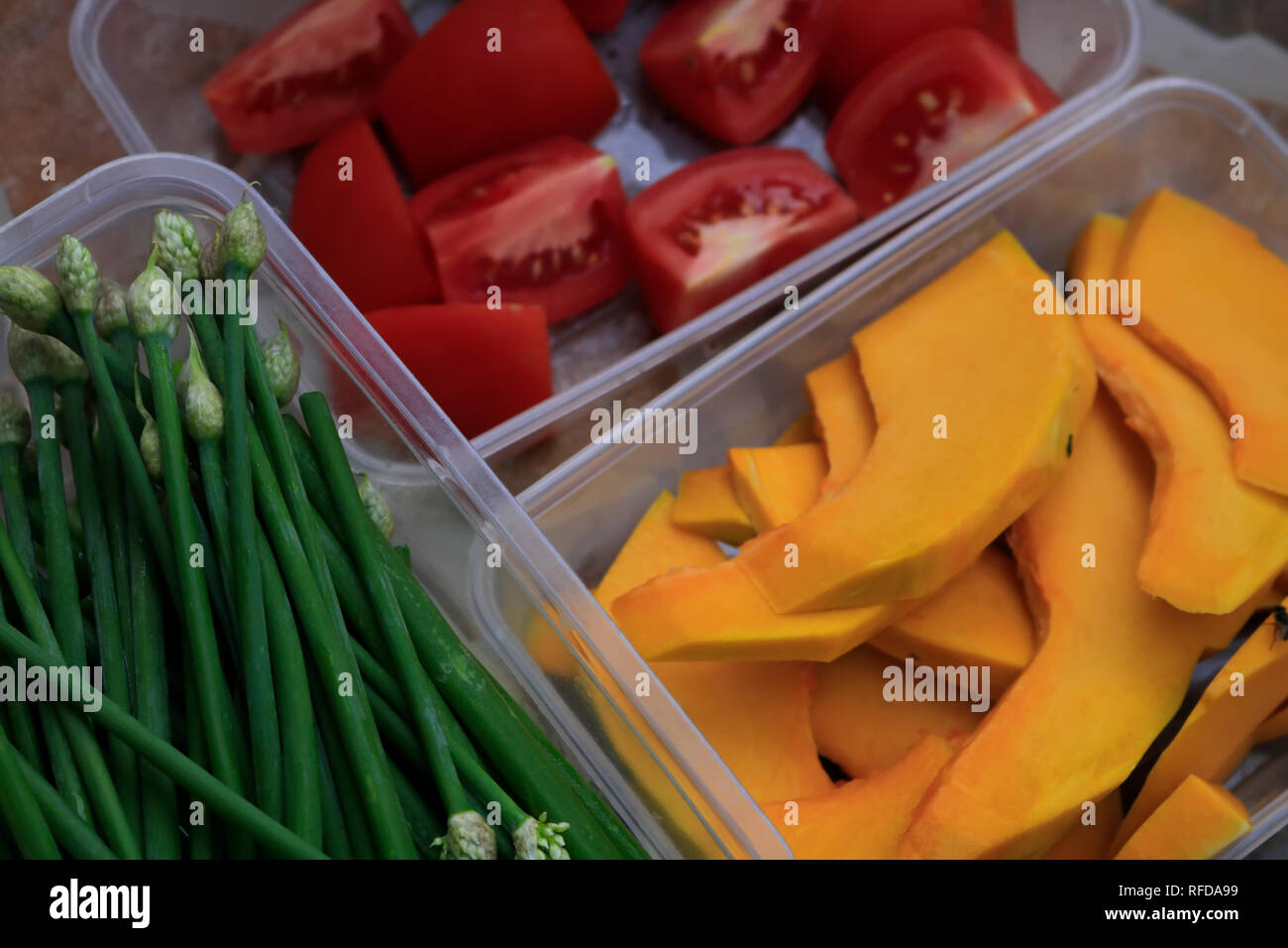Vivid color of vegetables in box Stock Photo - Alamy