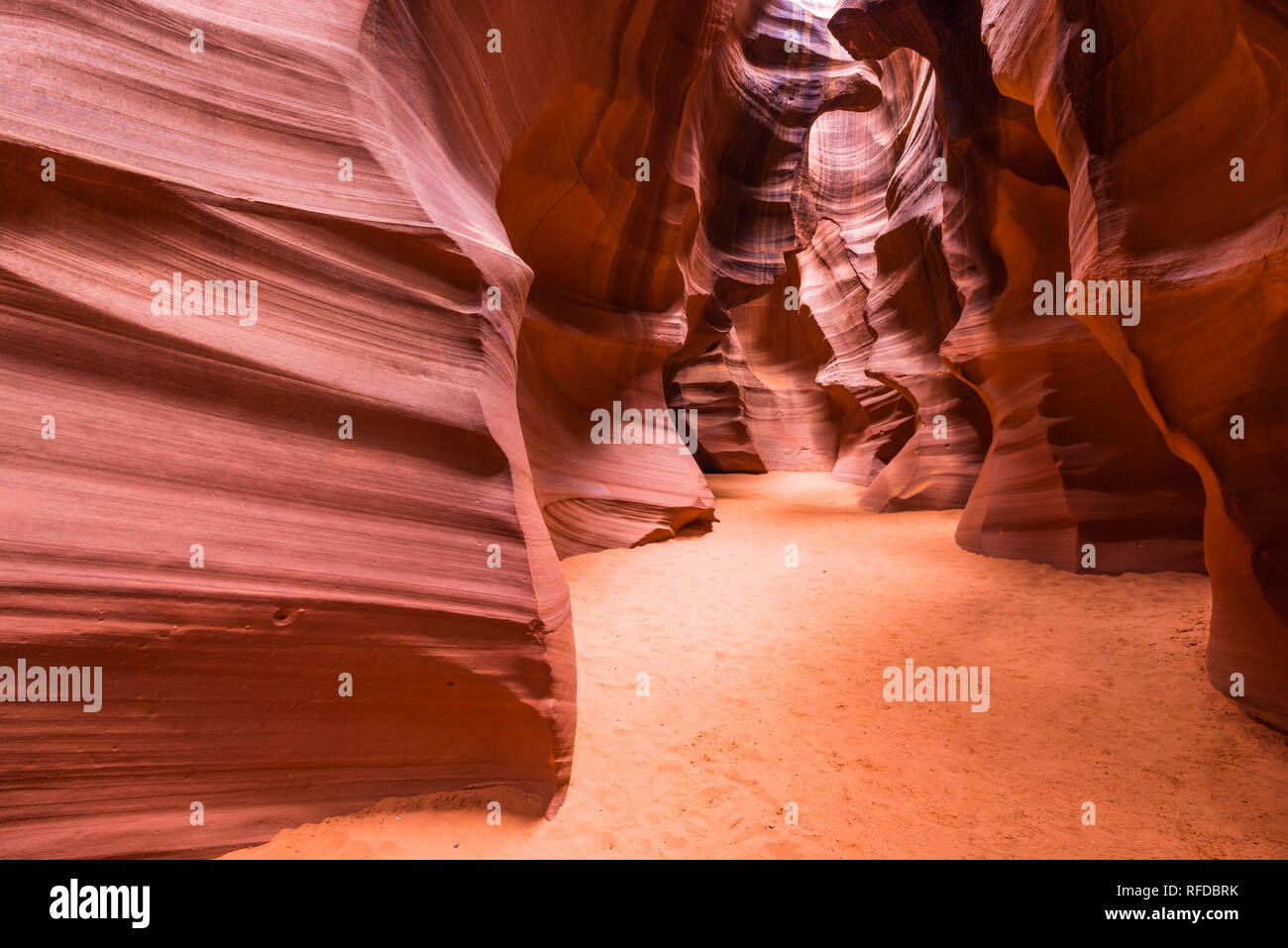 Slickrock formations in upper Antelope Canyon, Navajo Indian ...