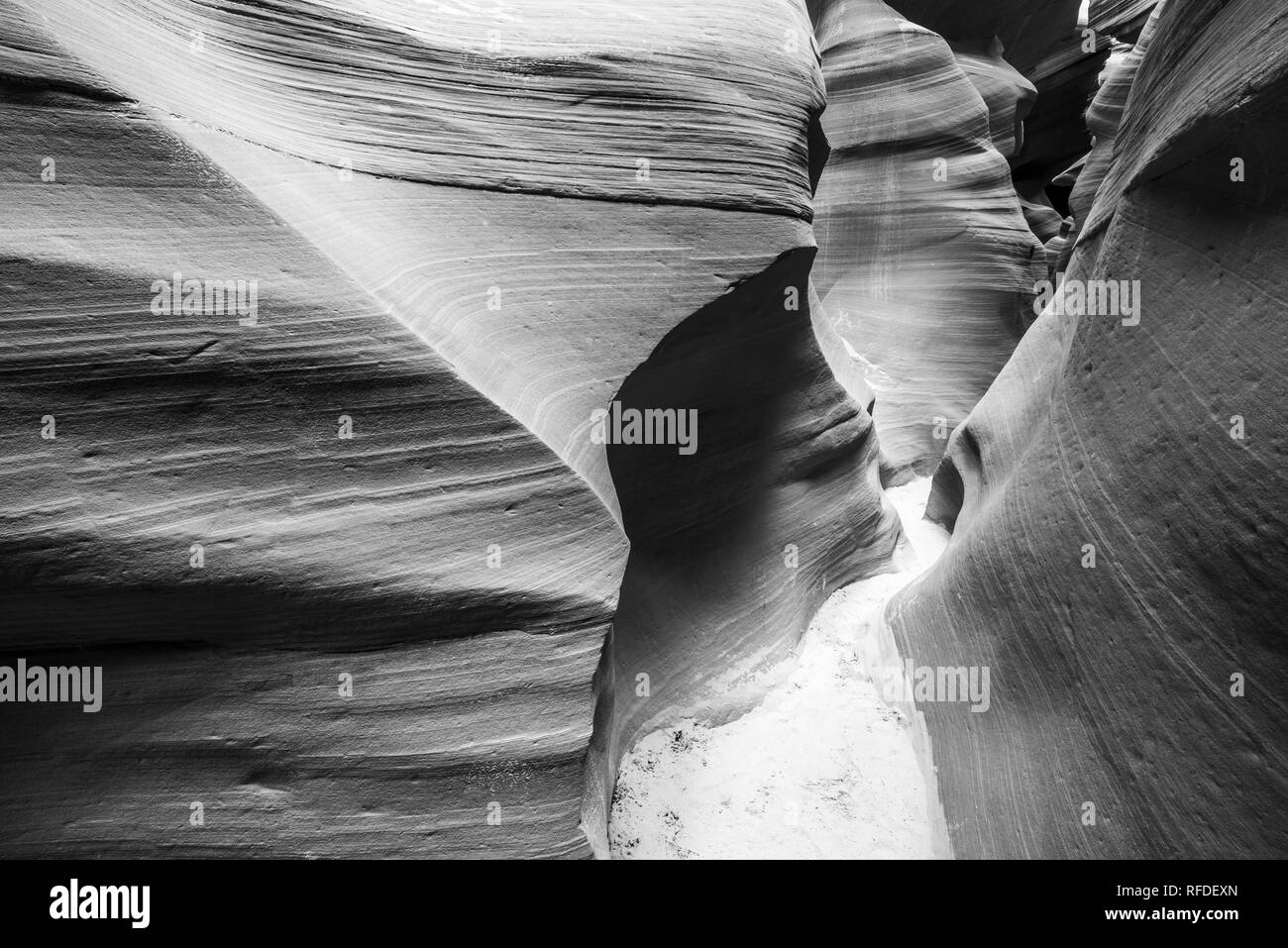 Slickrock formations in lower Antelope Canyon, Navajo Indian ...