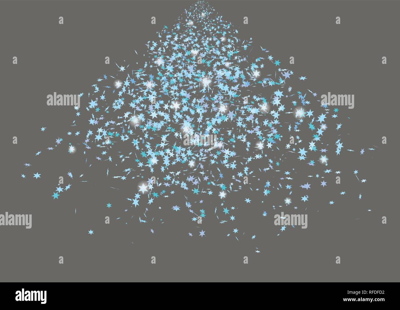 Stream with glowing snowflakes. Star confetti. Vector illustration ...