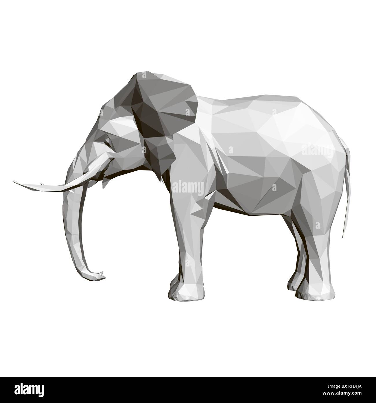 Polygonal elephant. Side view. 3D. Vector illustration Stock Vector ...