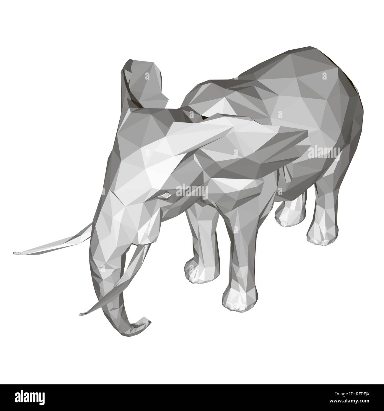 Polygonal elephant. Isometric view. 3D Vector illustration Stock Vector ...