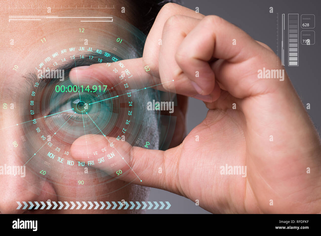 Concept of sensor implanted into human eye Stock Photo - Alamy