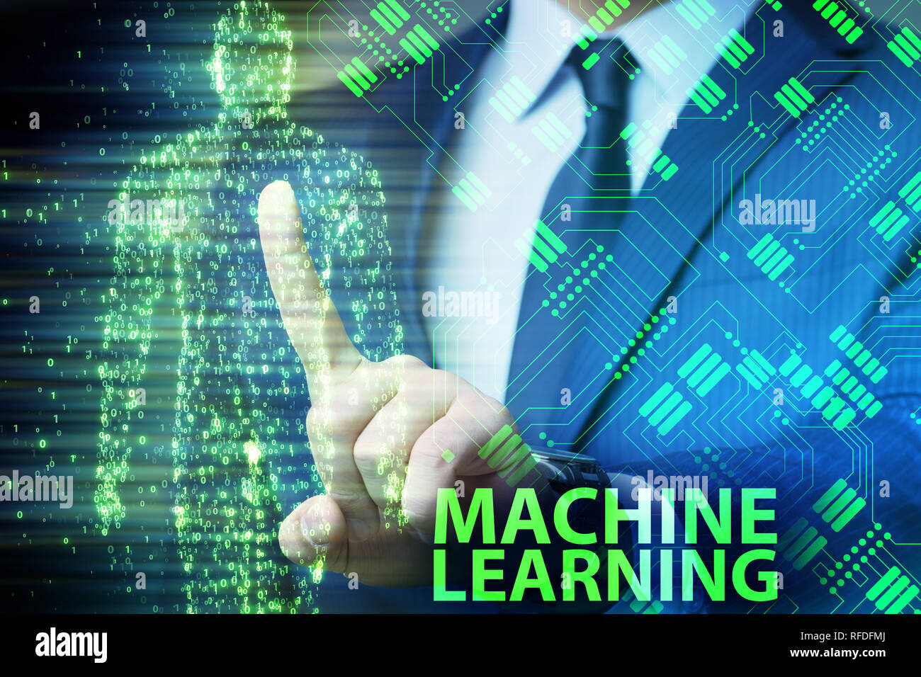 Machine learning concept as modern technology Stock Photo - Alamy