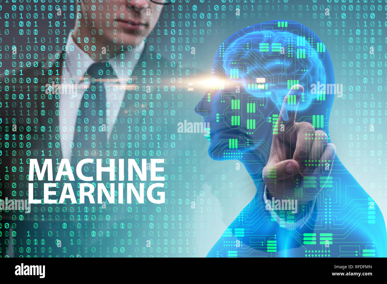 Machine learning concept as modern technology Stock Photo - Alamy