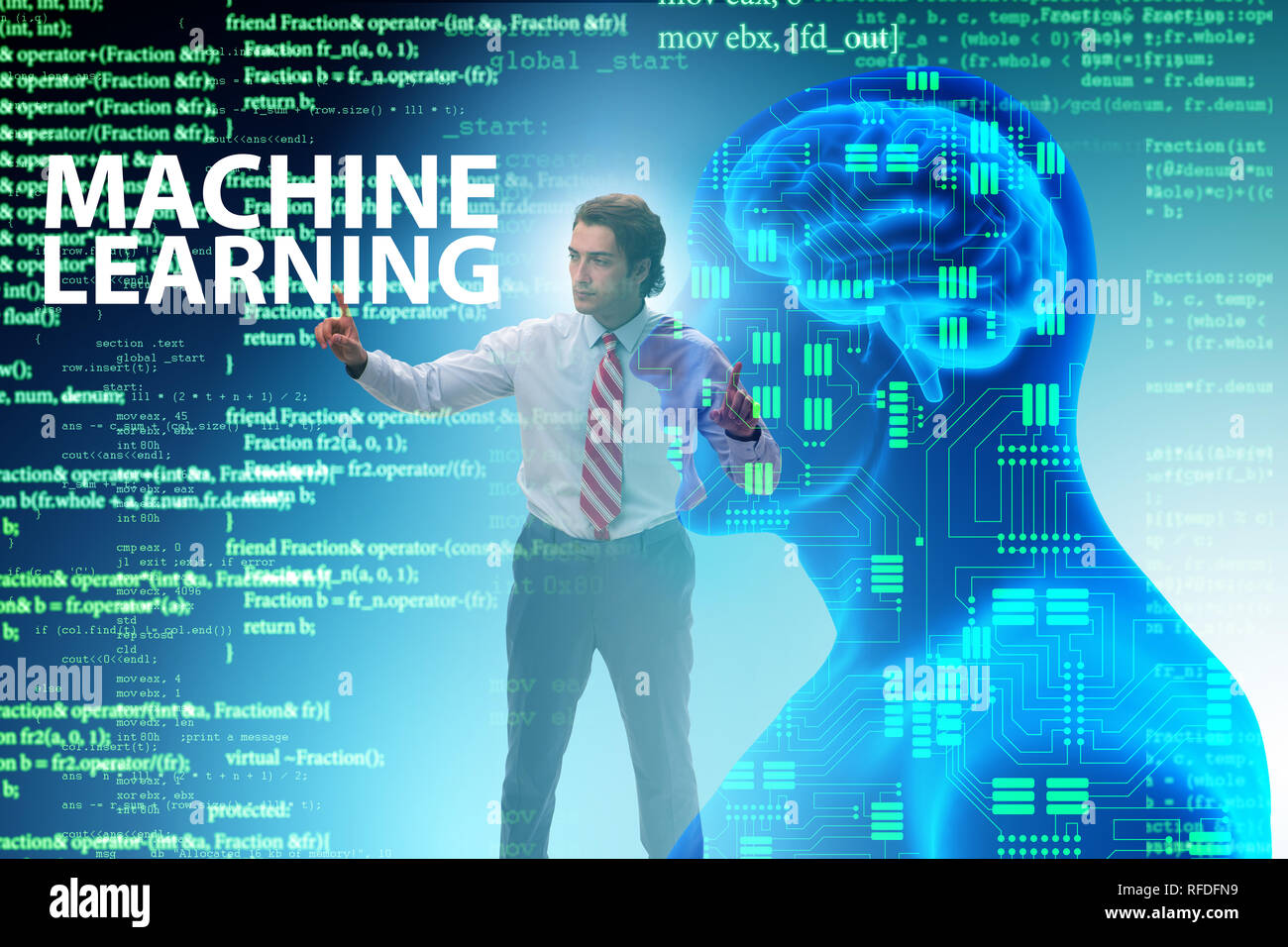 Machine learning concept as modern technology Stock Photo - Alamy