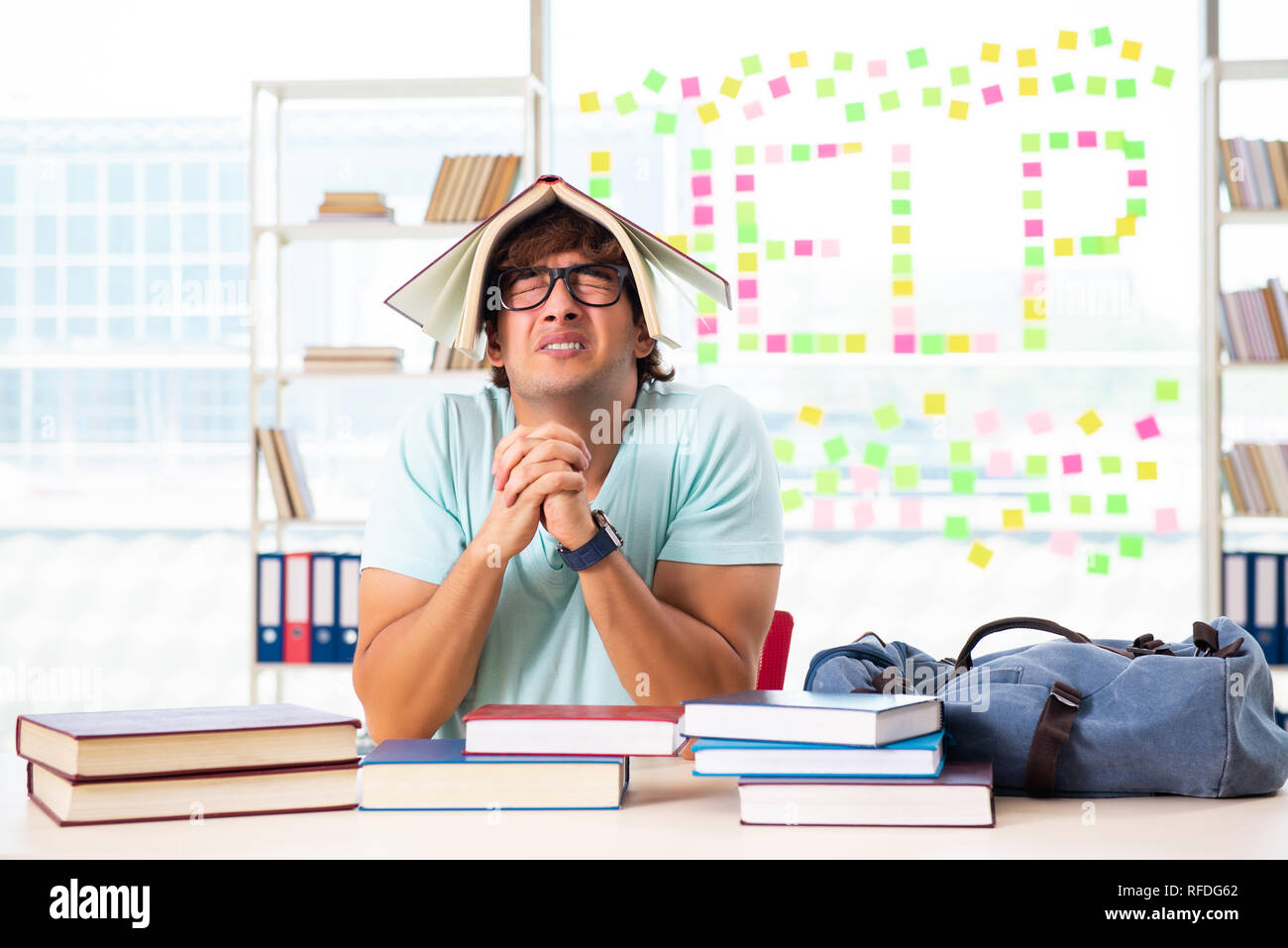 Student preparing for university exams Stock Photo - Alamy