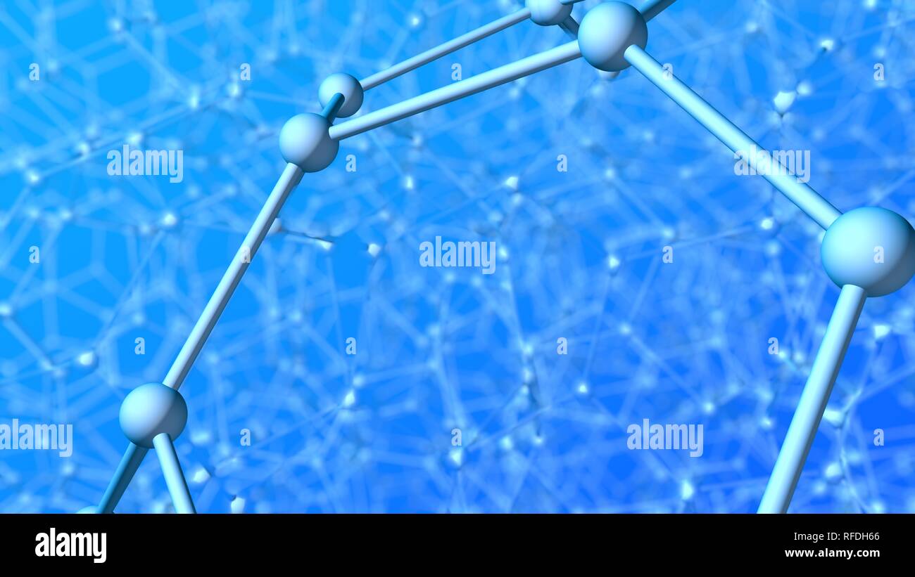 Very complex structure formed by tubes and spheres as molecules with ...