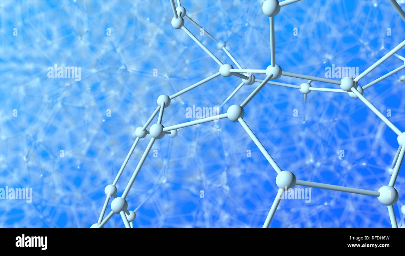 Very complex structure formed by tubes and spheres as molecules with ...