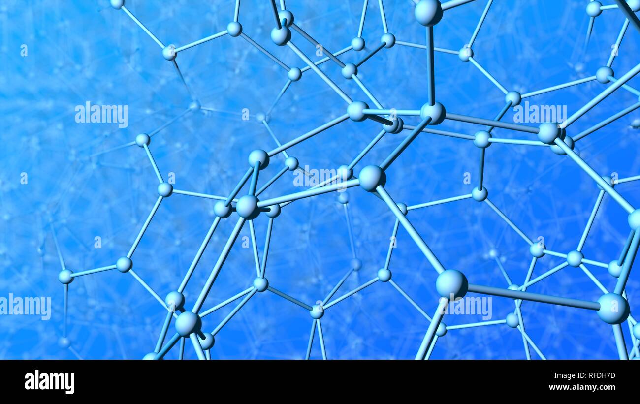 Very complex structure formed by tubes and spheres as molecules with ...