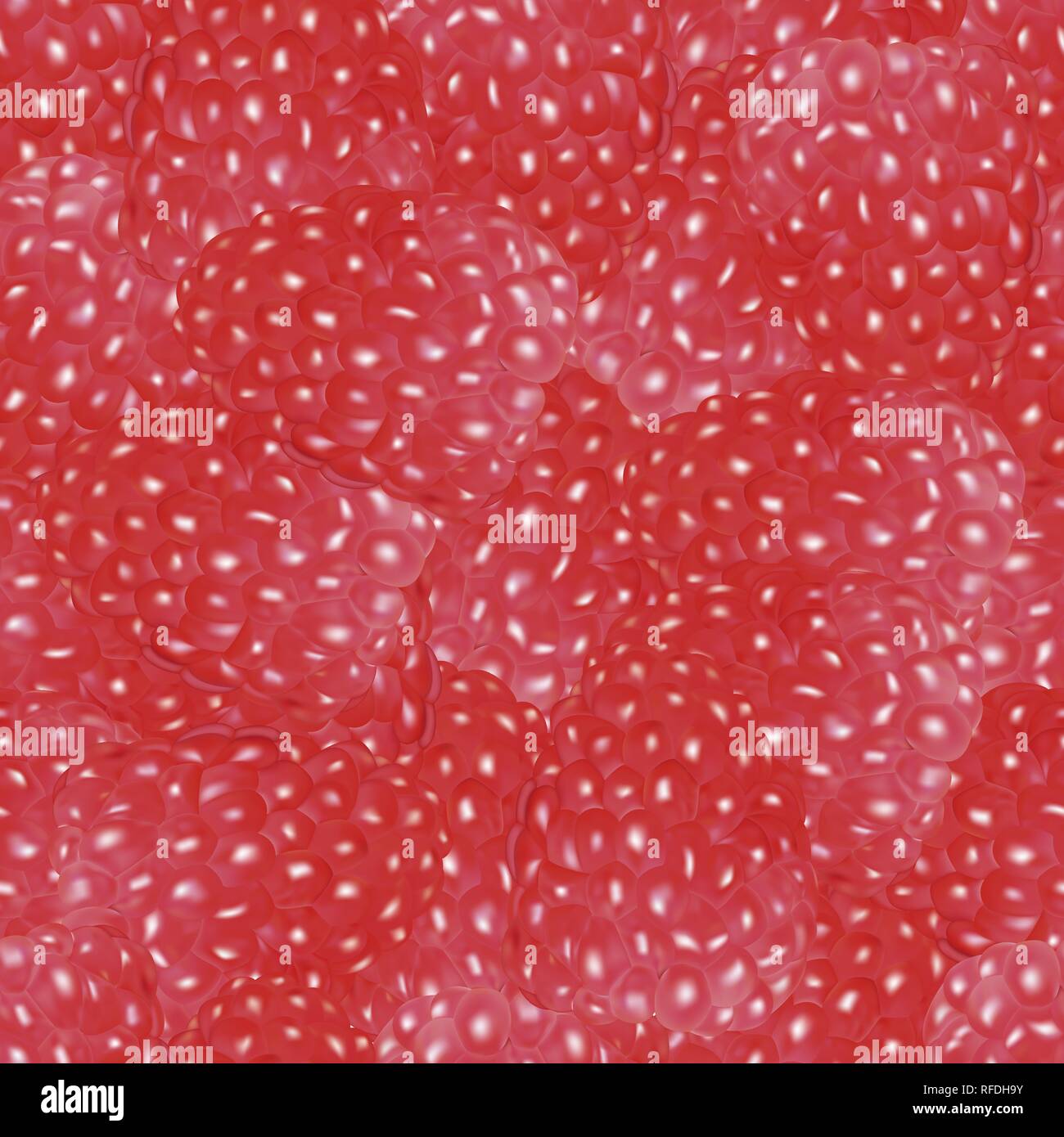 Seamless texture with raspberries. The texture is completely covered ...