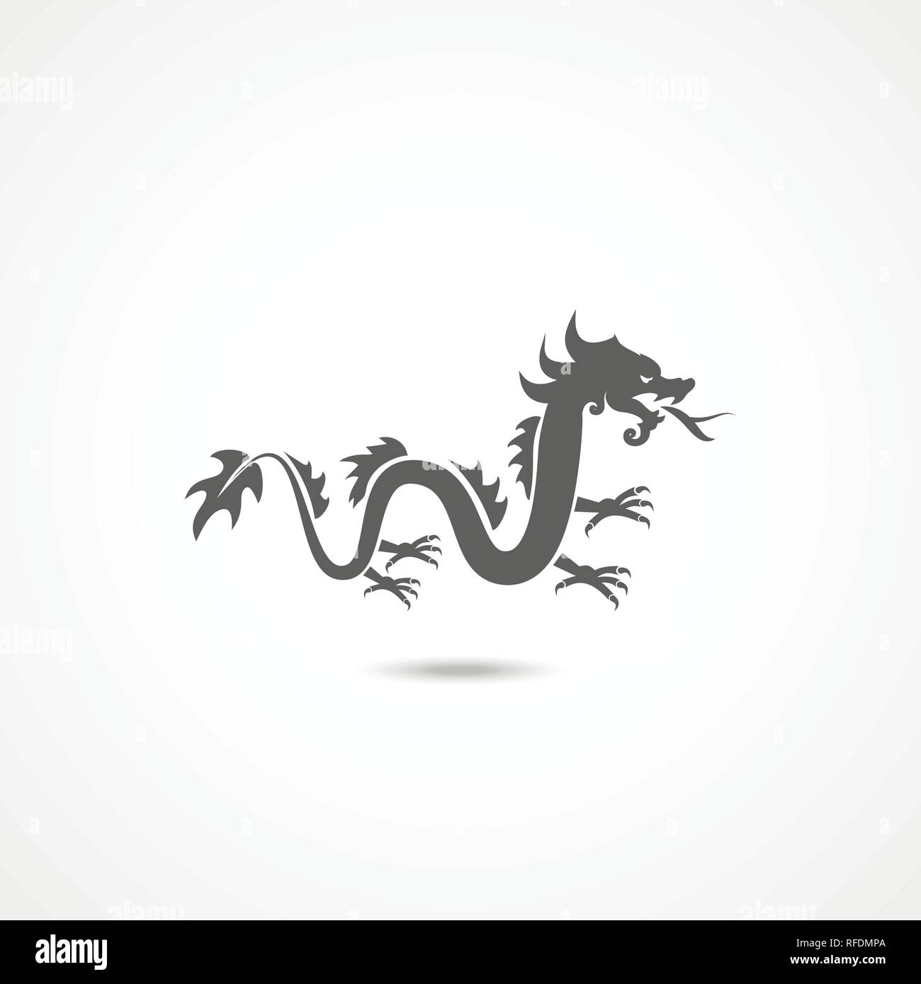 Chinese red dragon vector silhouette hi-res stock photography and ...