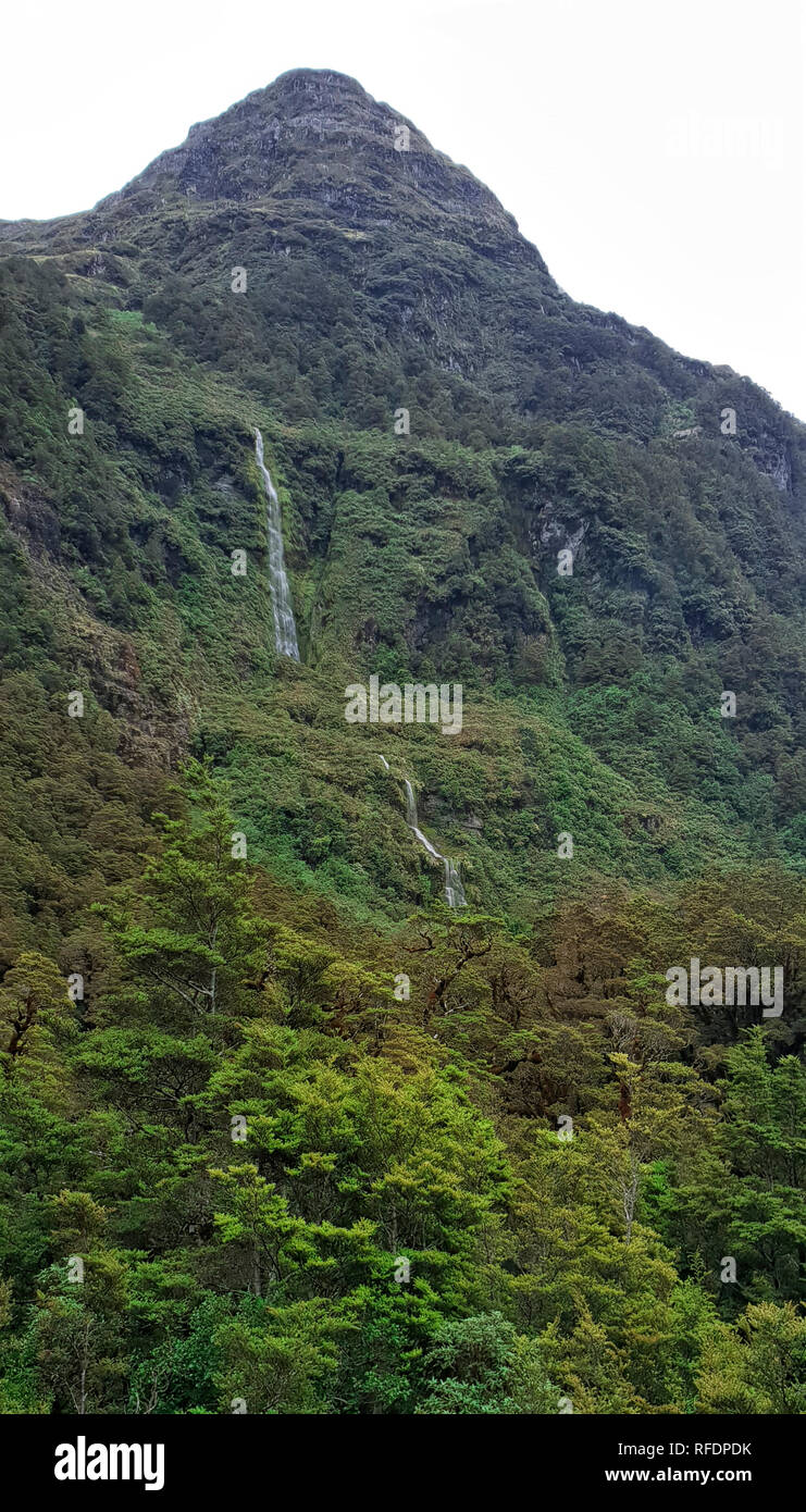 Doubtful Sound Waterfall, New Zealand, South Island, NZ Stock Photo - Alamy