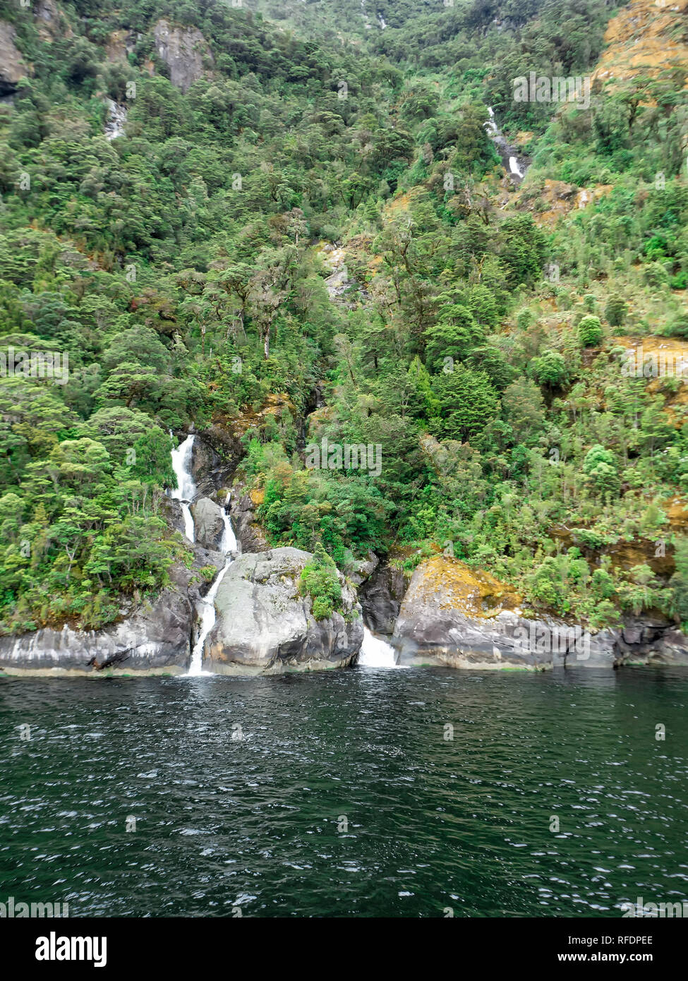 Doubtful Sound Waterfall, New Zealand, South Island, NZ Stock Photo - Alamy