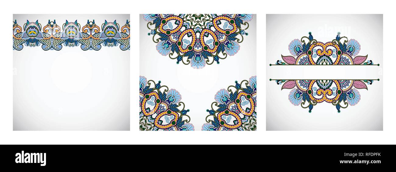 set of vintage decorative floral ornamental template Stock Vector Image ...