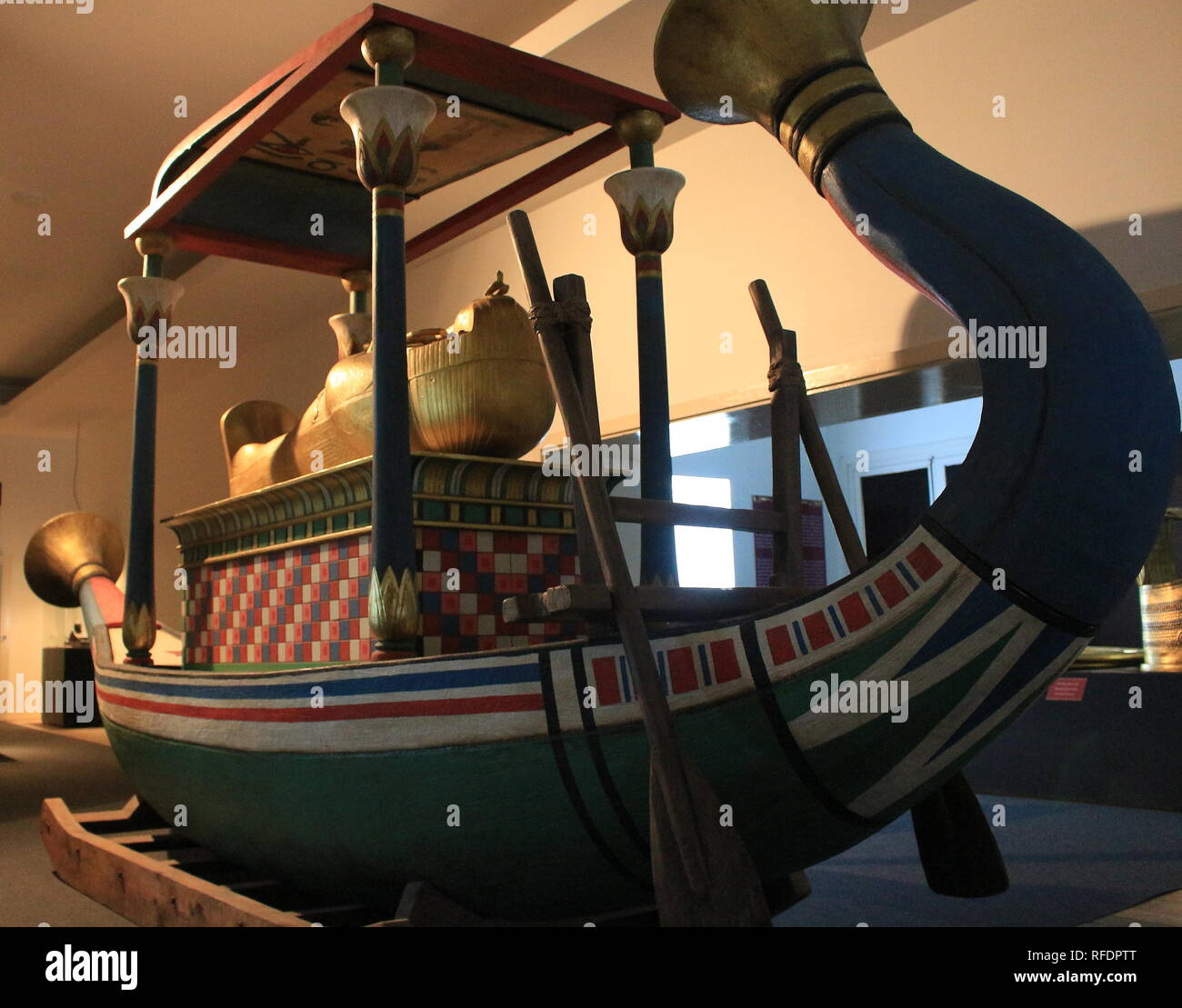 Ancient Egyptian boat carrying the Pharaoh to eternal life Stock Photo ...