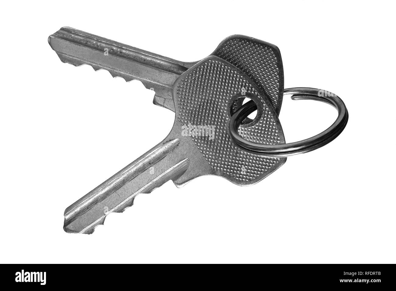 A bunch of two keys on a white background. Isolate Stock Photo - Alamy