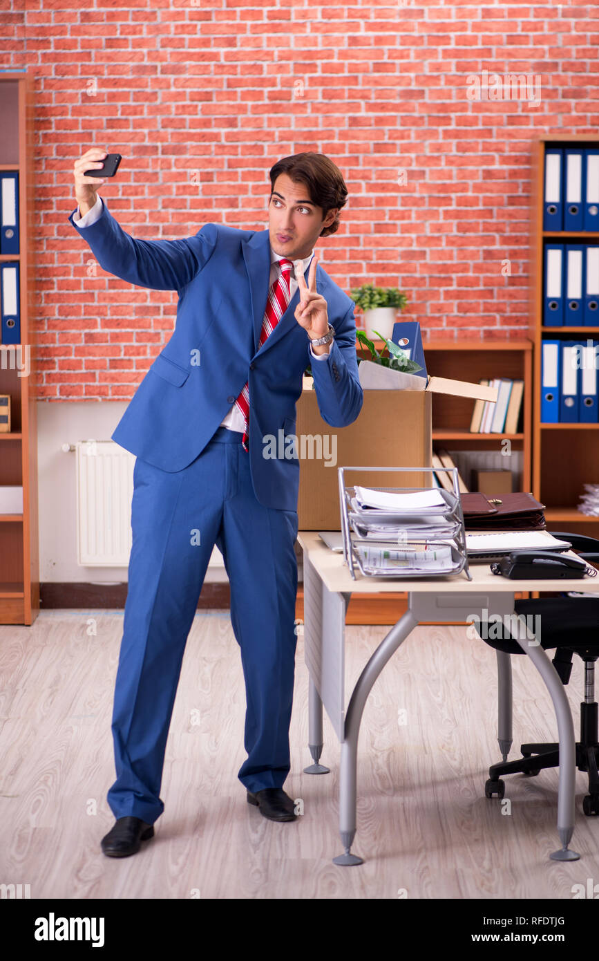 Successful employee getting new job position Stock Photo - Alamy