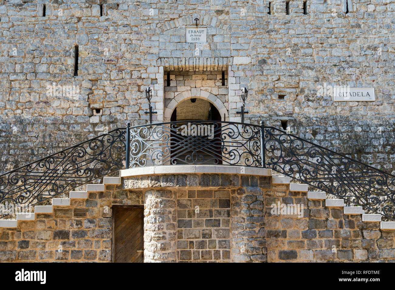 Saint Mary Castle entrance, Budva citadel, Montenegro Stock Photo - Alamy