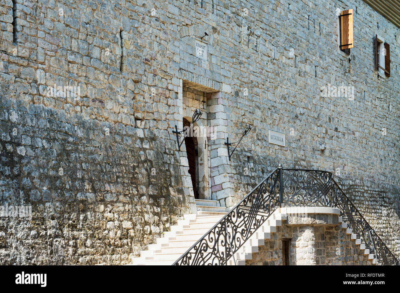 Saint Mary Castle entrance, Budva citadel, Montenegro Stock Photo - Alamy