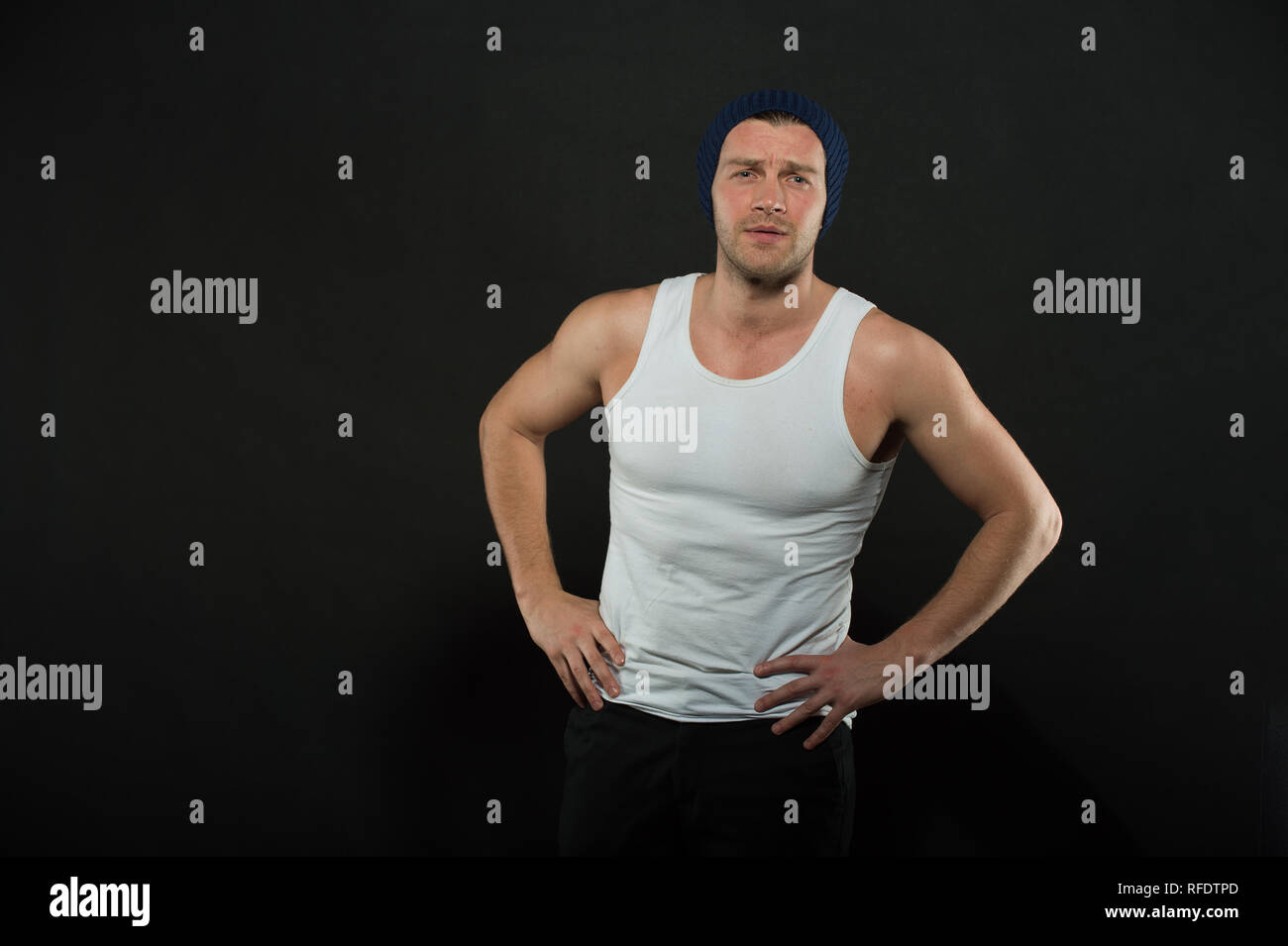 Bodybuilder in hands on hips hi-res stock photography and images - Alamy