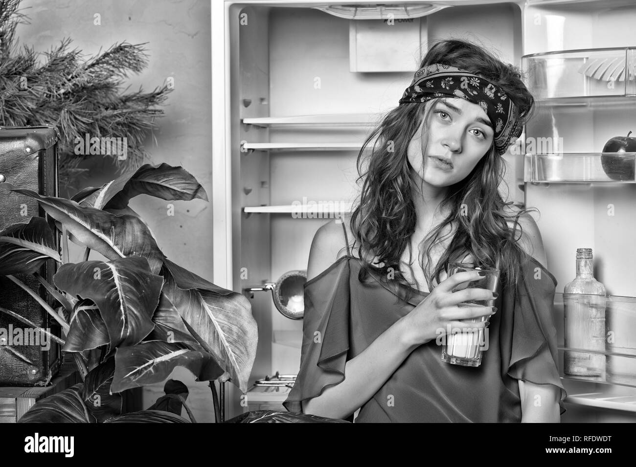 Empty milk fridge Black and White Stock Photos & Images - Alamy