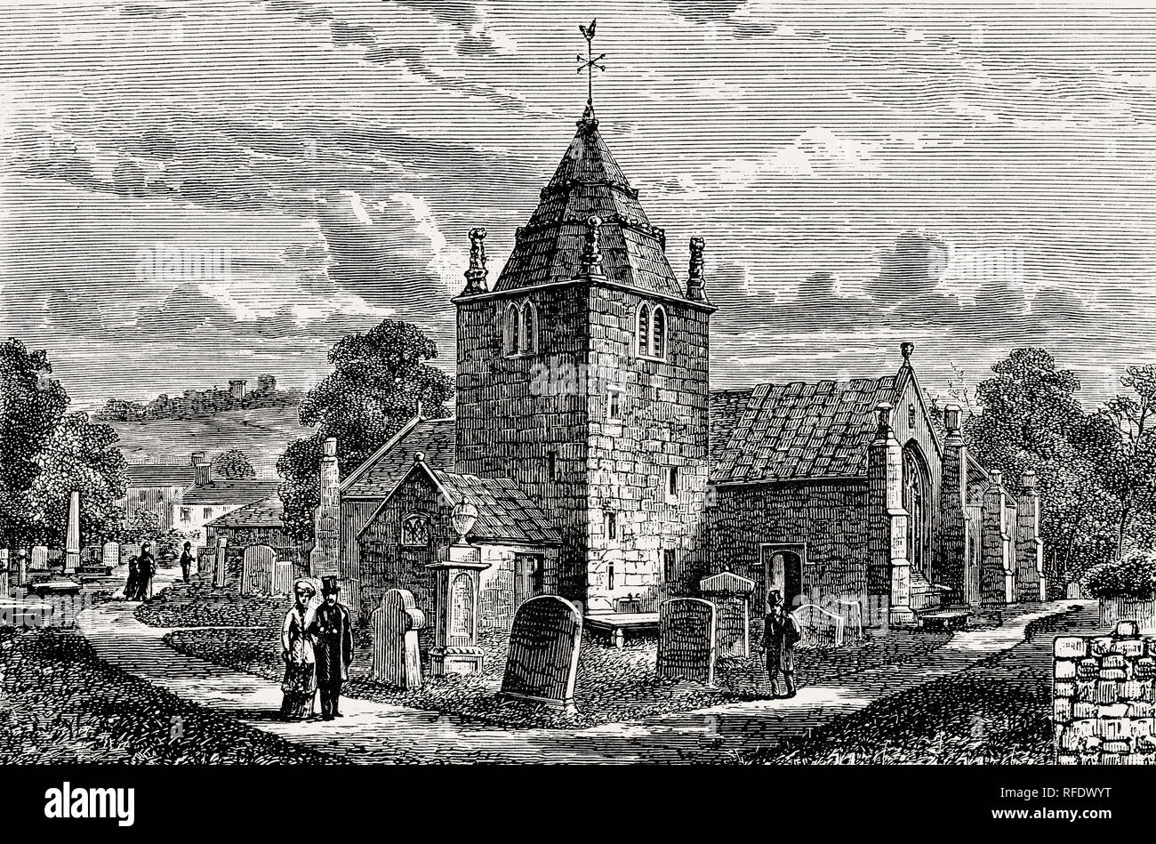 Corstorphine Old Parish Church, Edinburgh, Scotland, 19th century Stock ...