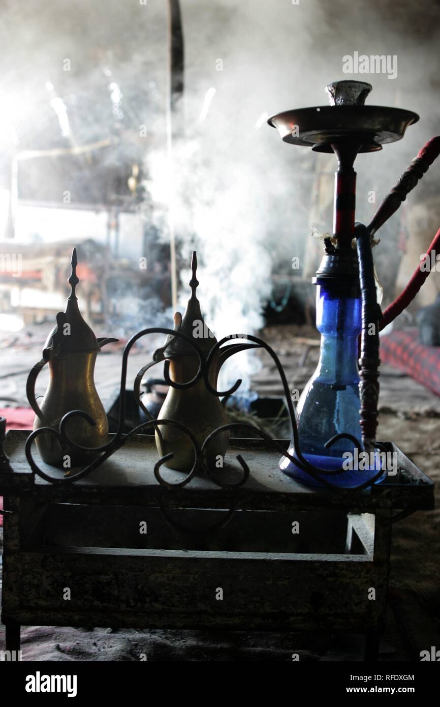 JOR, Jordan : Traditonal way of making turkish coffee and tea, in a ...