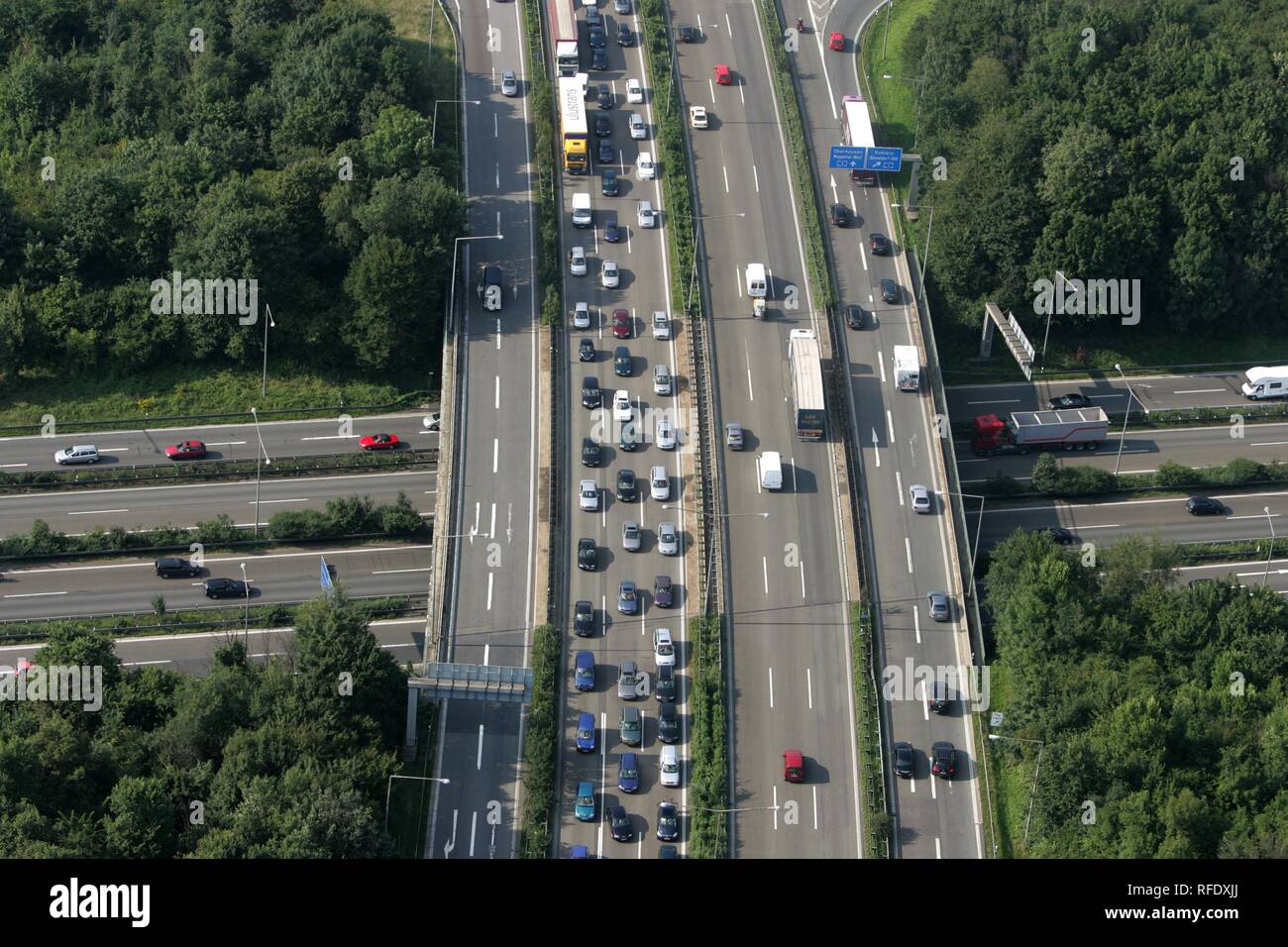 DEU, Germany, Cologne : Leverkusen intersection. Motorway A1 and A3 ...