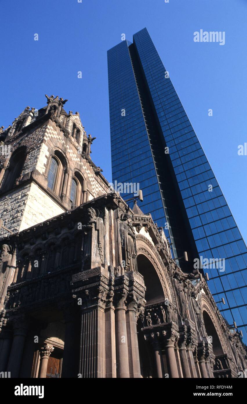 John Hancock Tower and Trinity Church, Boston, Massachusetts, USA ...